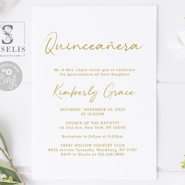Quinceanera Invitation Design - Etsy