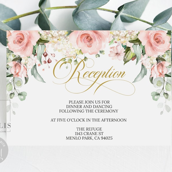 Reception Card - Etsy