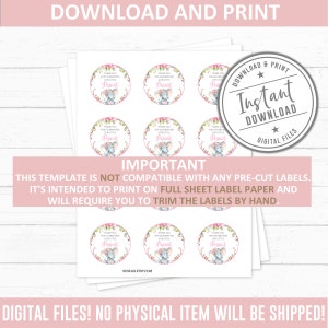 Printable Thank You for Celebrating Our Little Peanut Tags, Elephant ...