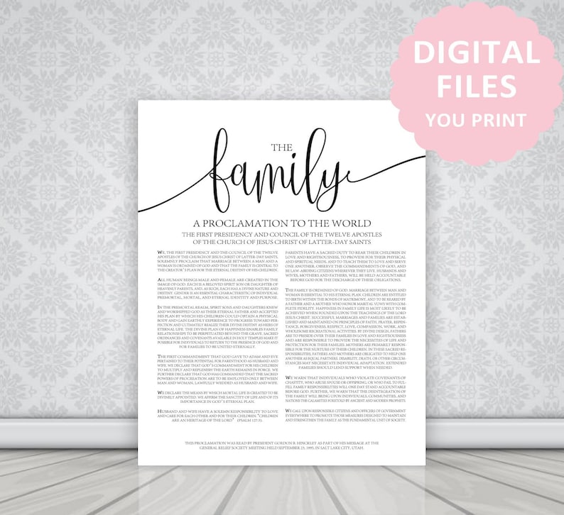 The Family Proclamation, the Living Christ and the Articles of Faith ...