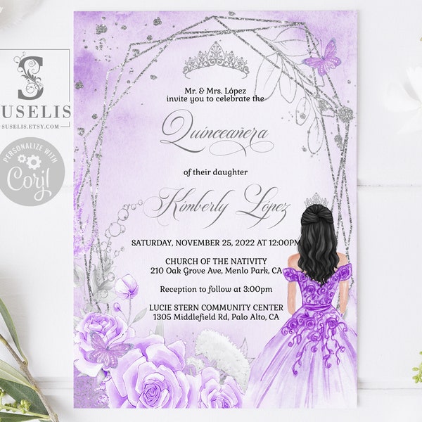 Purple Butterfly Quince Dress - Etsy