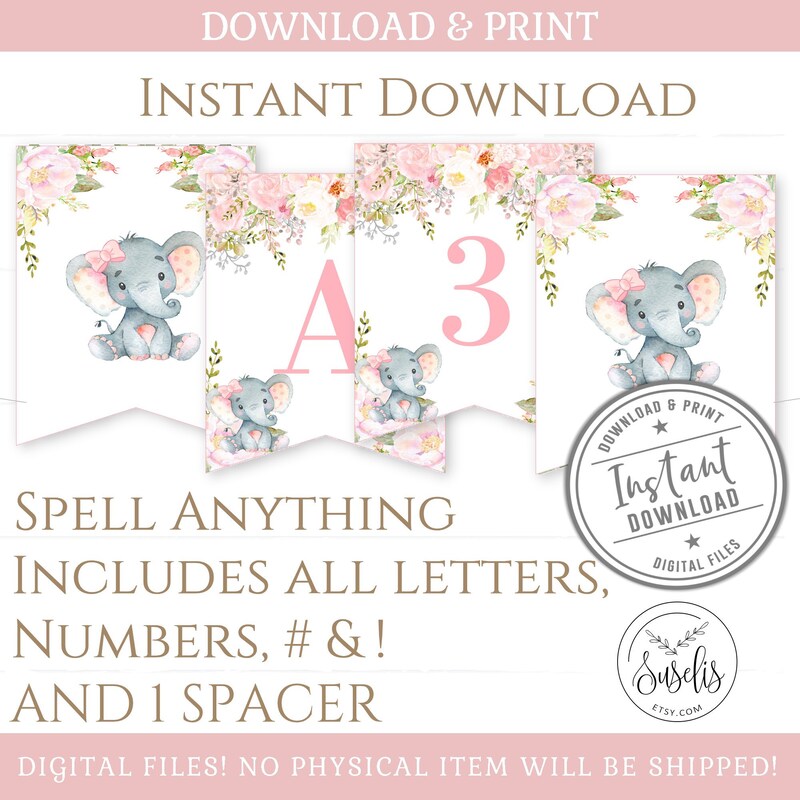 Elephant Banner - Etsy