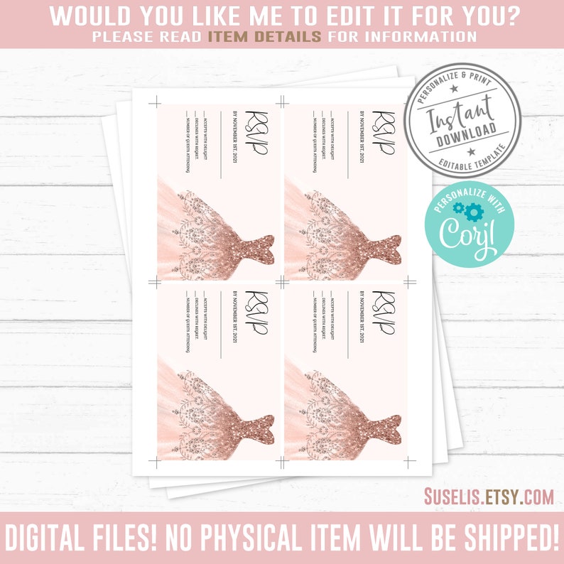 Editable RSVP Card Kindly Reply Blush Pink Theme - Etsy