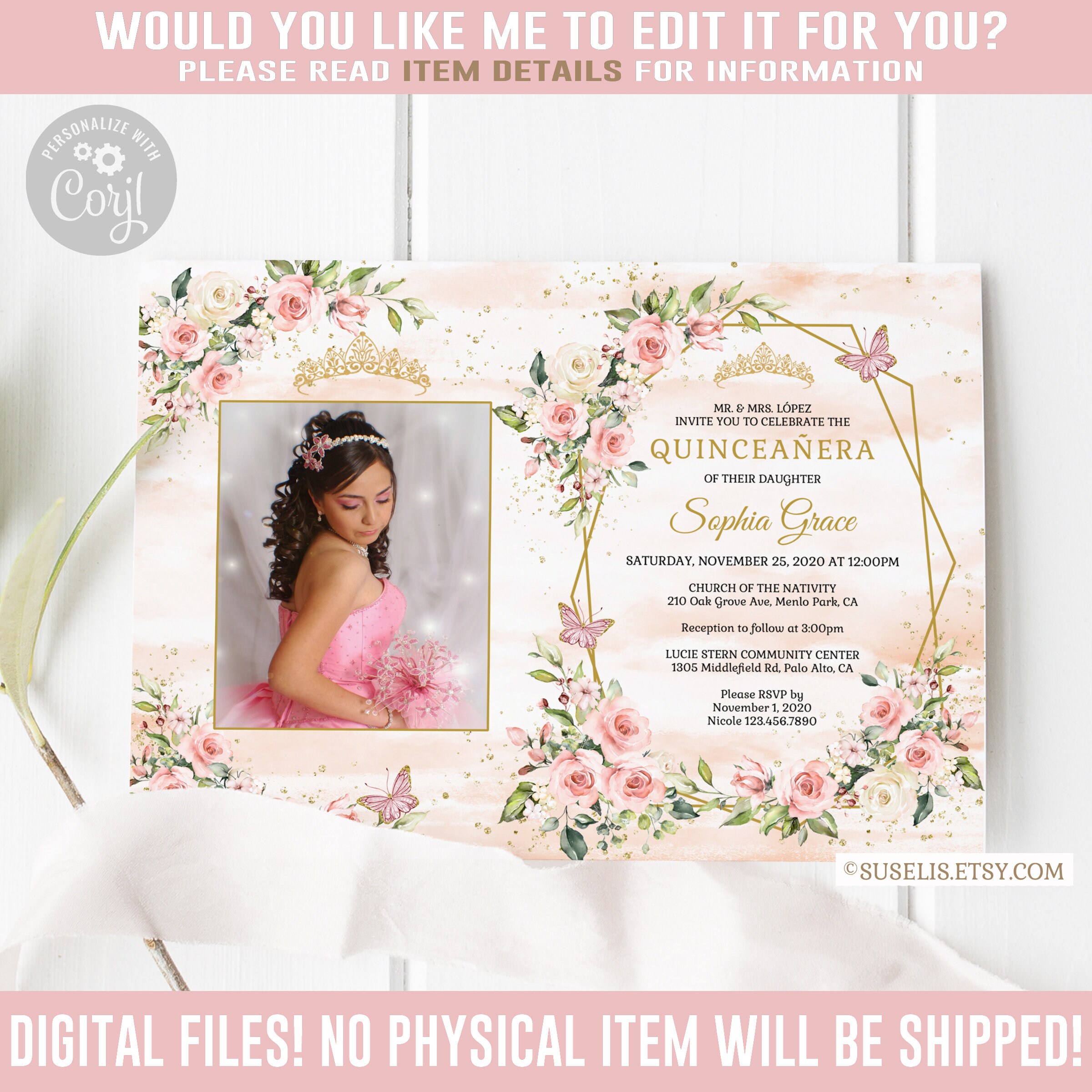 Invitations & Announcements Templates DIGITAL SU029 Watercolor Blush ...