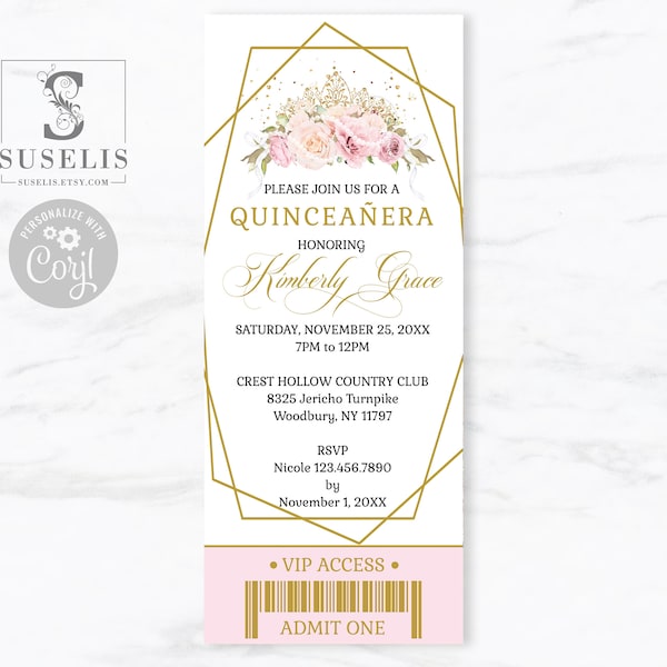 Sweet One Ticket Invitation - Etsy