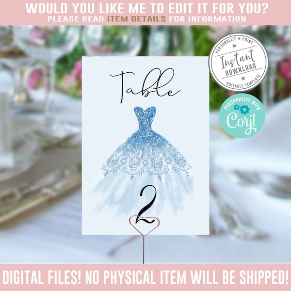 Blue White Table Numbers - Etsy