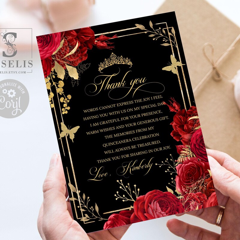 Red Flower Card - Etsy