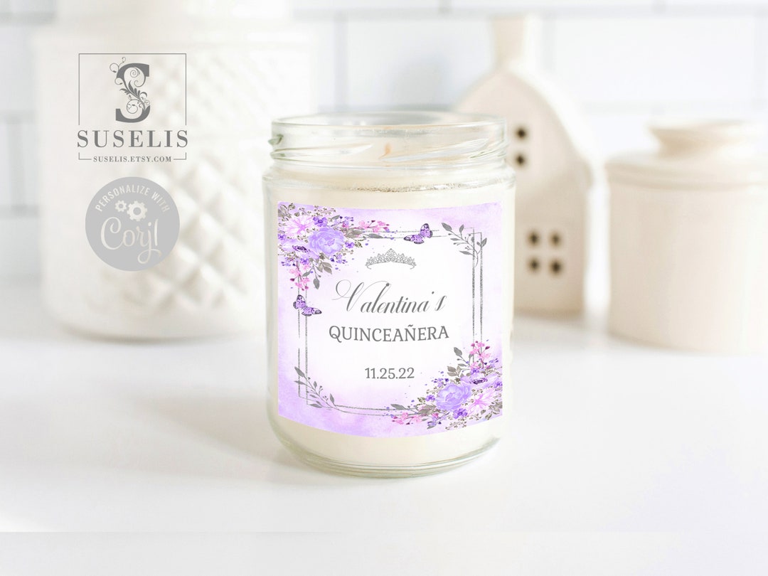 Editable Template Candle Label, Quinceanera, Guest Gift, Mis Quince ...