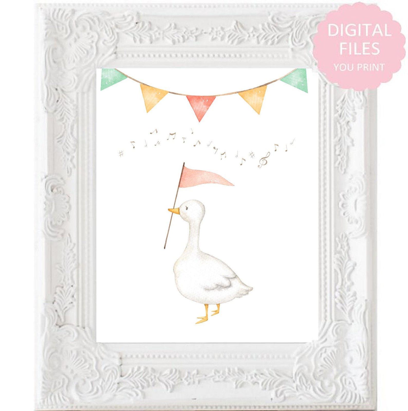Printable, Little Parade Animals, Set of 4 Prints, Neutral Nursery Sign ...
