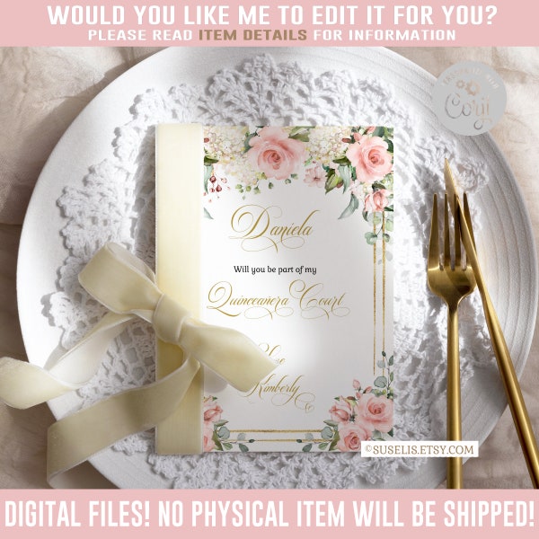 Quinceanera Court Invitations - Etsy