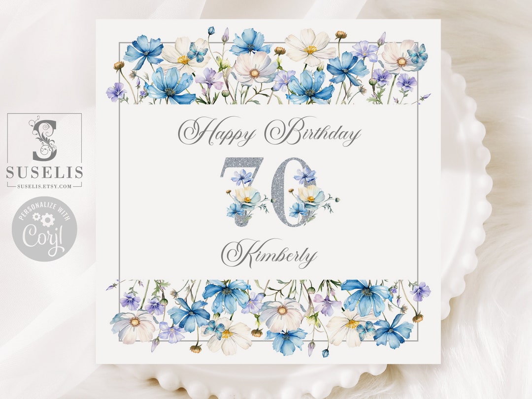 Editable Template Wildflower Birthday Invitation, Meadow Garden, Any ...