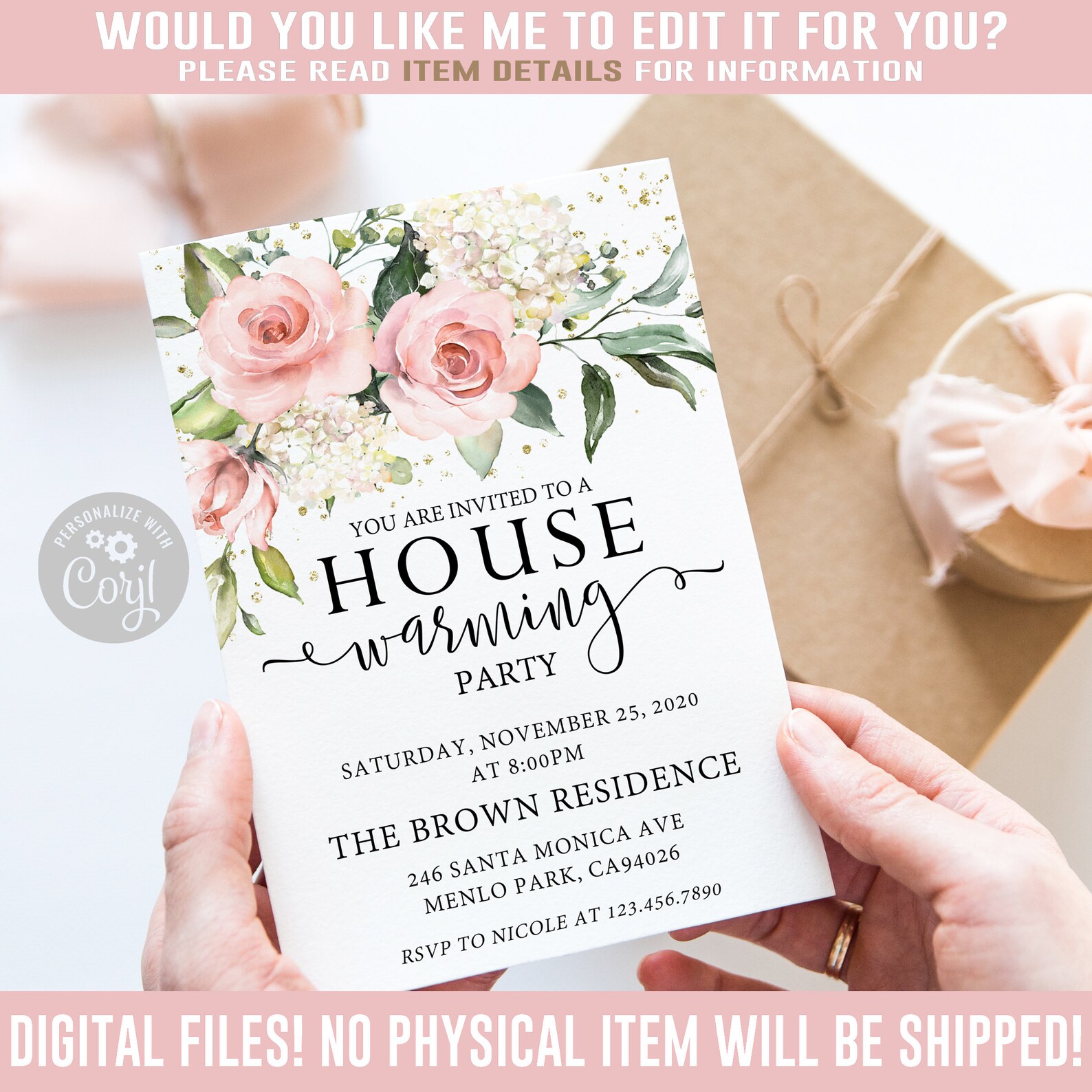 EDITABLE House Warming Party Invitation Corjl Template - Etsy