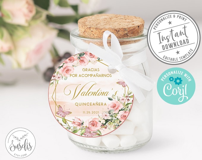 Mis Quince Tag, Gold Glitter Quinceanera Tag, Mis 15 Tag, Quinceañera ...