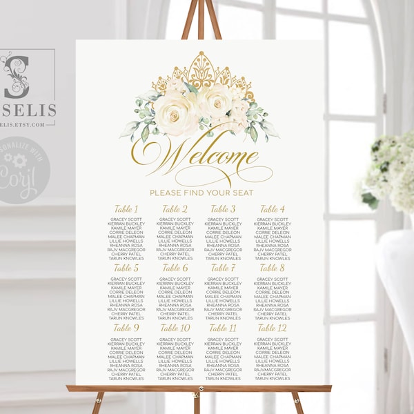 Seating Plan Sign - Etsy