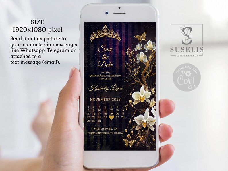 Editable Save the Date Calendar Evite Template Text White - Etsy