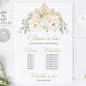 EDITABLE Lista De Padrinos Template, List of Godparents, White Sage ...
