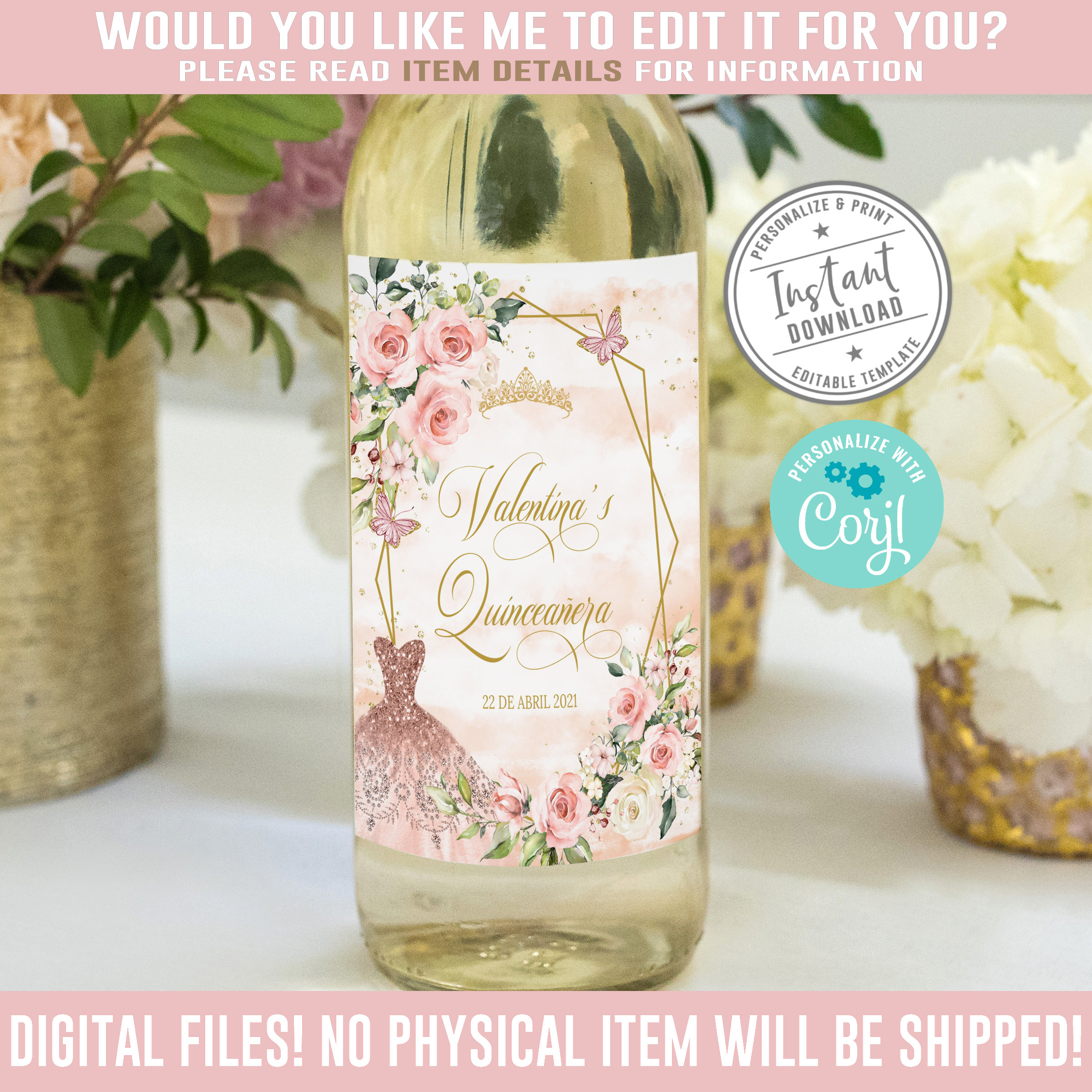 Wine Bottle Labels Butterfly - Etsy