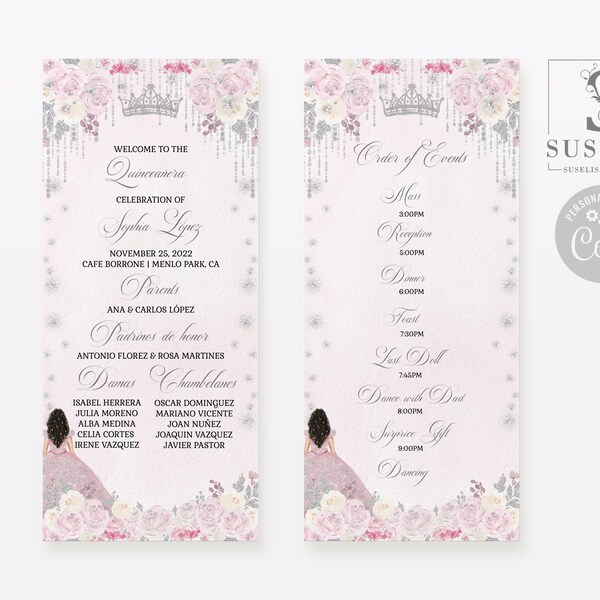 Butterfly Quinceanera Program Template - Etsy
