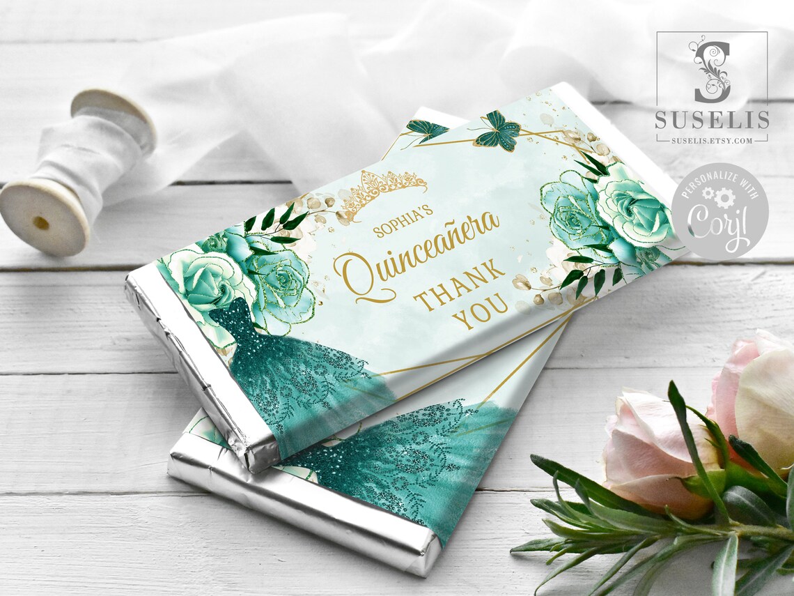 EDITABLE Quinceañera Chocolate Wrapper, Candy Bar, Mis Quince, 15th ...