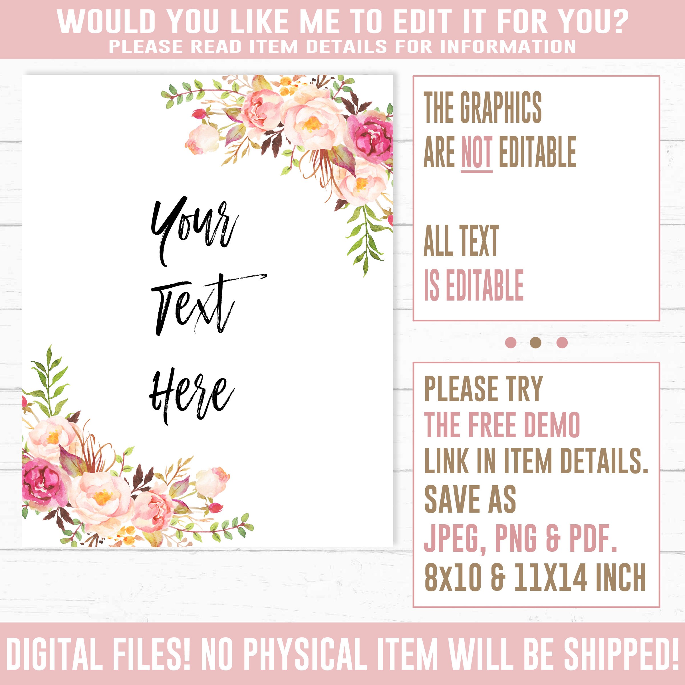 Editable Custom Sign Your Text here Corjl Template Quote | Etsy