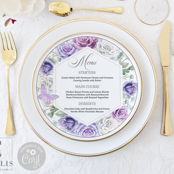 Floral Menu - Etsy
