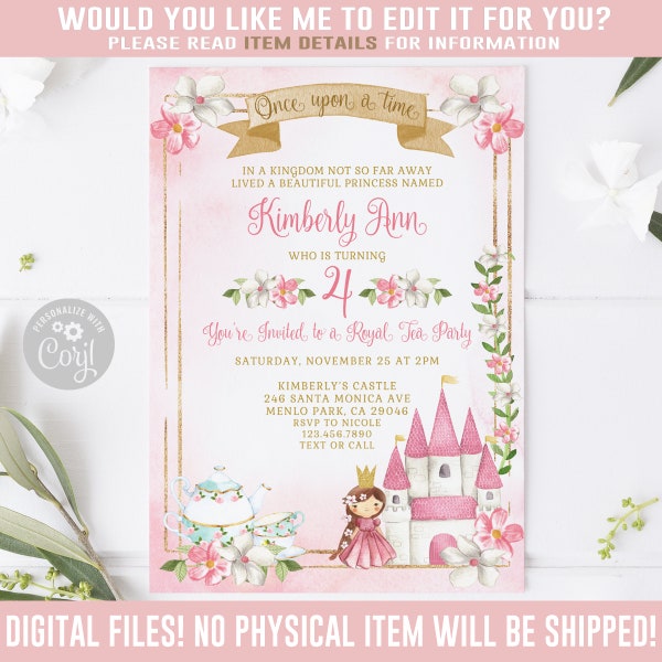 Pink Castle Invitation Card - Etsy