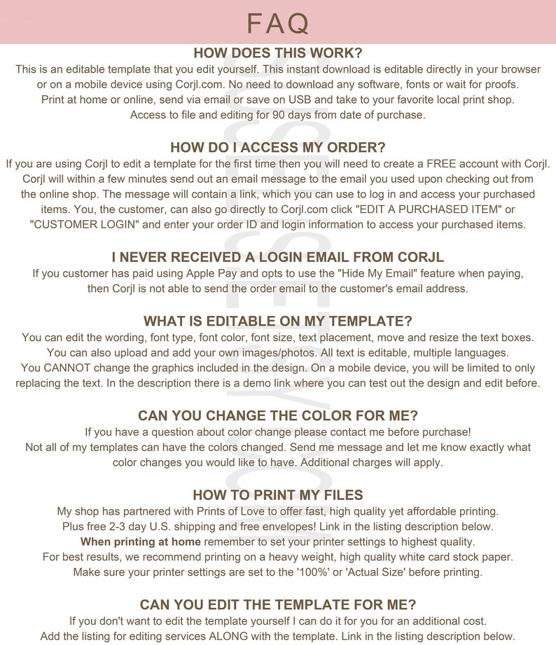 EDITABLE Quinceanera Invitation Back Corjl Template Baby - Etsy