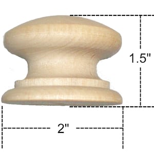 2 Pcs 2 USA Made Birch Hard Wood British Cabinet Pulls / Drawer Knobs ...