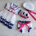 Baby Sailor Outfit, Newborn Sailor Dress, Navy Baby Dress, Baby Girls ...