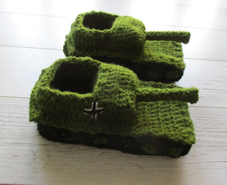 Crochet Tank Slippers Father Gift Valentines Gift Crochet - Etsy