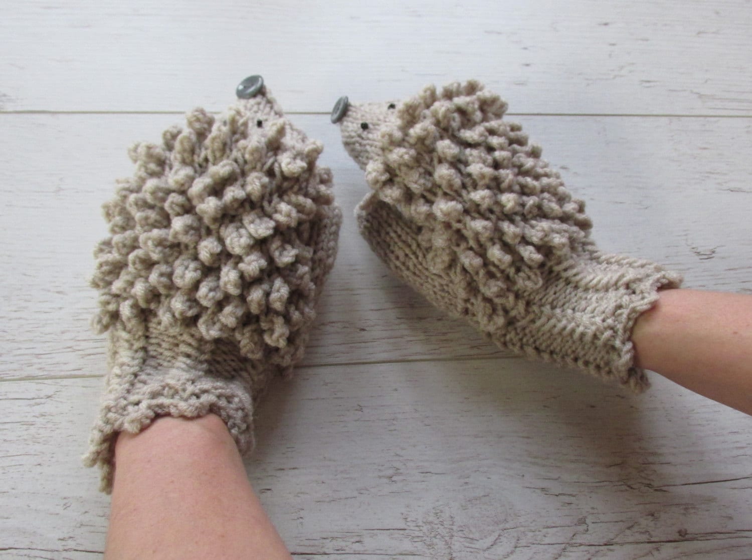 Knit Hedgehog Mittens Brown Hedgehog Gloves Half Fingered | Etsy