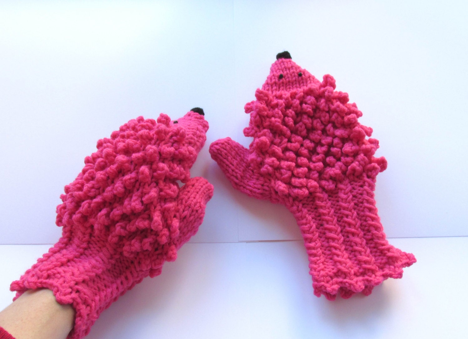 Hedgehog mittens pink color Valentine Gift for Her/Gift for | Etsy