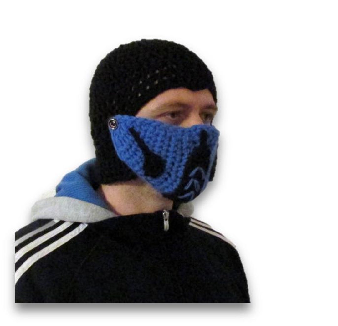Mortal Combat Face Mask, Sub Zero Face Mask, Subzero Beanie, Crochet ...