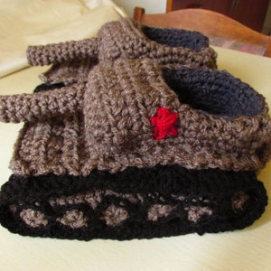 Tiger 1 Slipper Crochet Pattern, Diy Crochet Tank Slippers, Panzer Tank ...