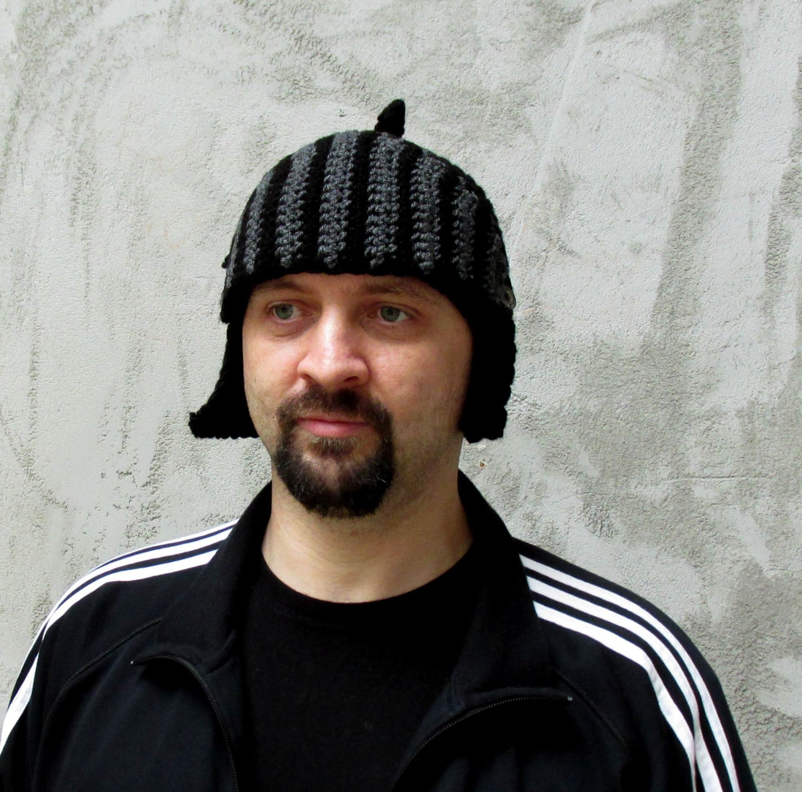 Black Crochet Helmet Knight Beanie Handmade Knight Hat Knit | Etsy