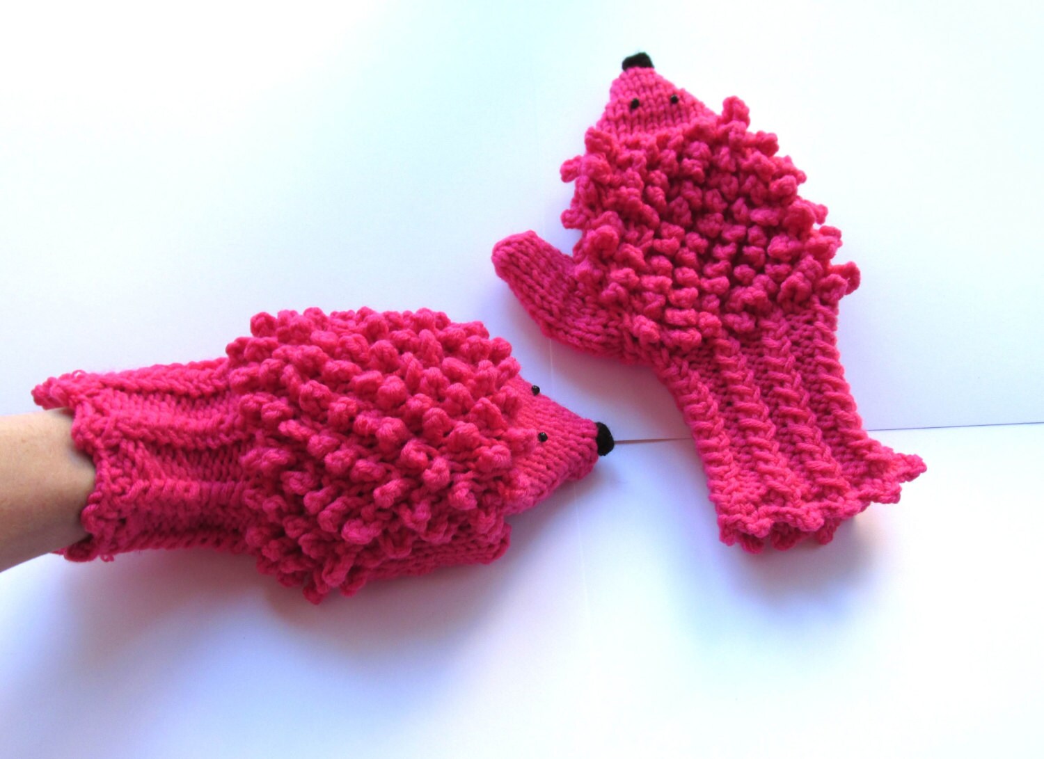 Hedgehog mittens pink color Valentine Gift for Her/Gift for | Etsy