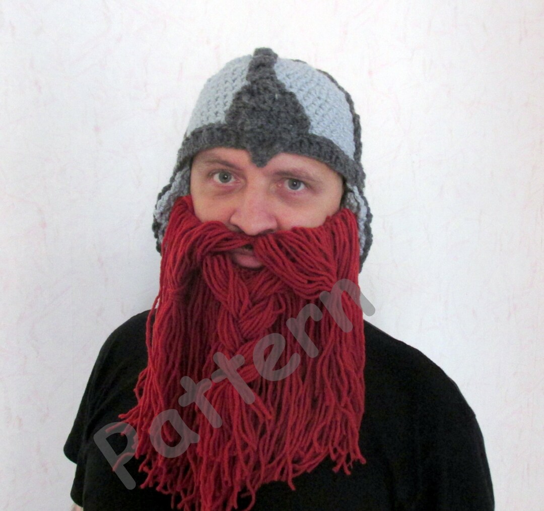 Crochet Viking Hat Pattern Crochet Beard Hat Pattern Adult Size ...