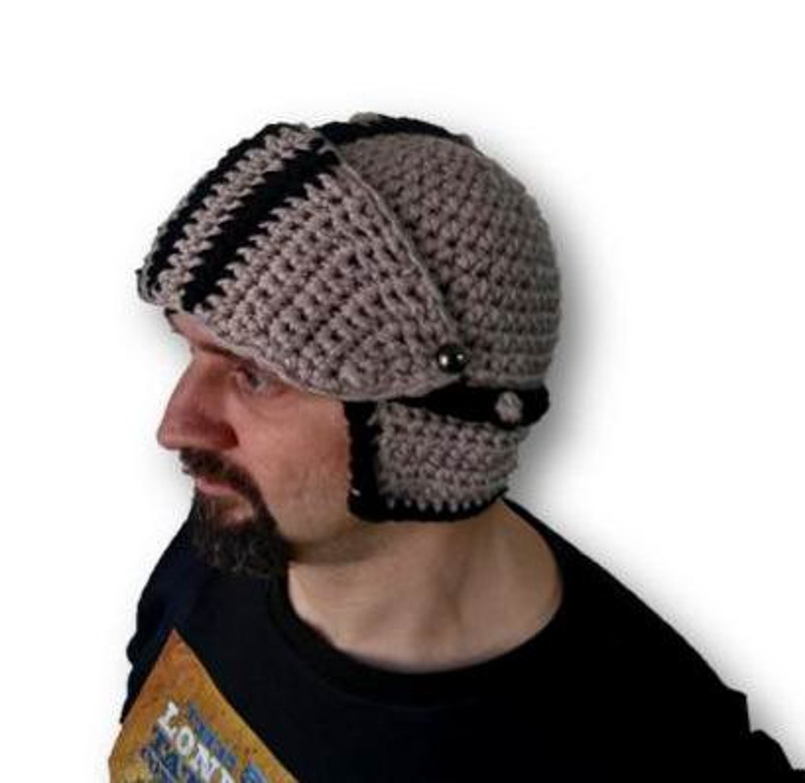 Knight Crochet Hat Men's Hat Crocheted Knight Helmet Warm - Etsy