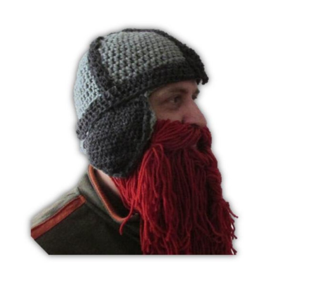 Crochet Viking Beard Hat: Merino Wool Dwarf Helmet - Etsy