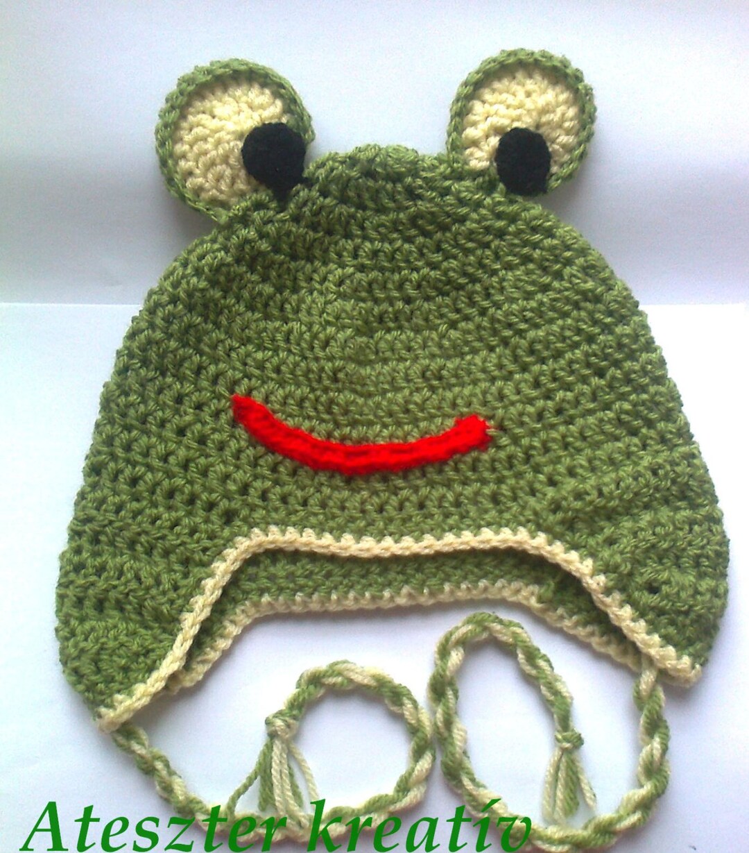 Crochet Frog Hat, Infant Frog Hat, Newborn Frog Hat, Green Frog Hat ...