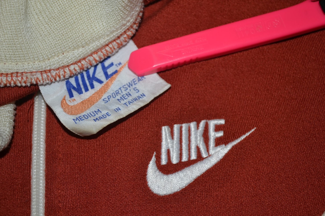 Vintage 70s 80s NIKE Orange Tag Maroon White M Size Track - Etsy