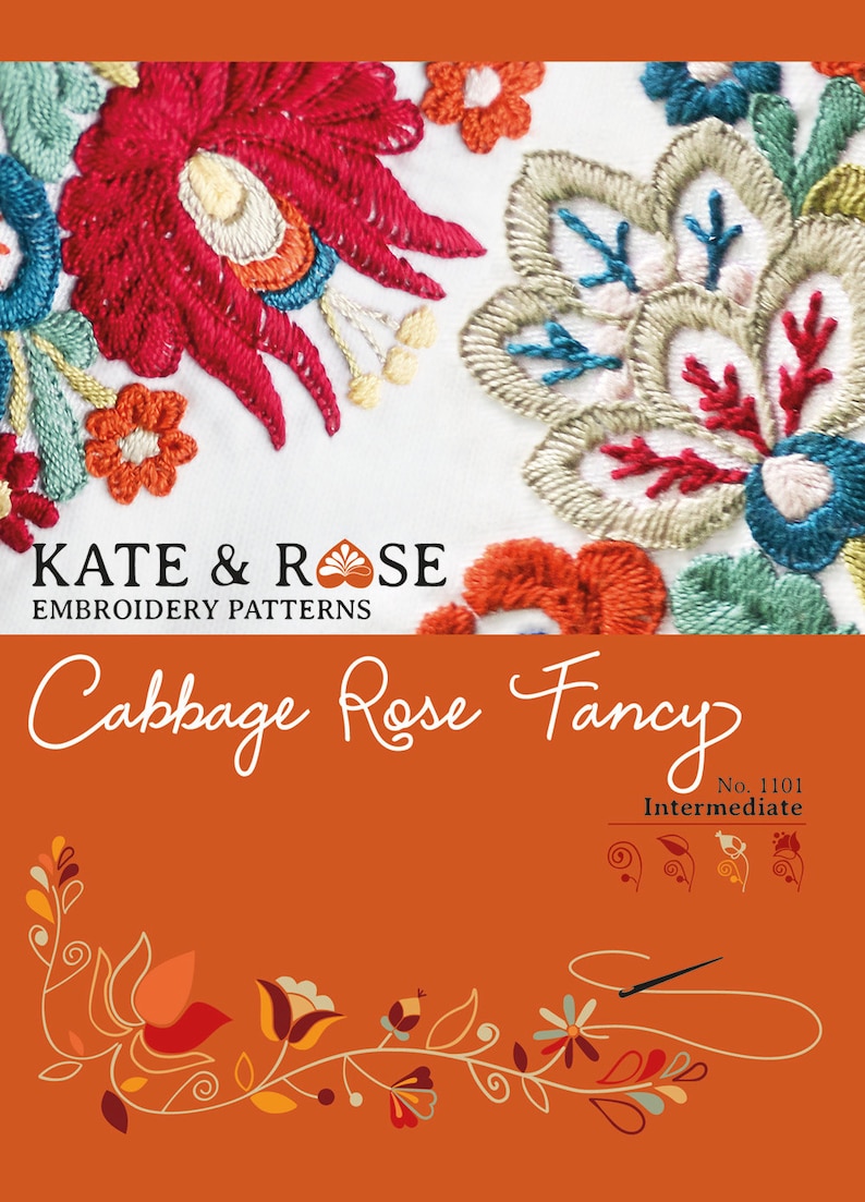 PDF Embroidery Pattern: Cabbage Rose Fancy - Etsy