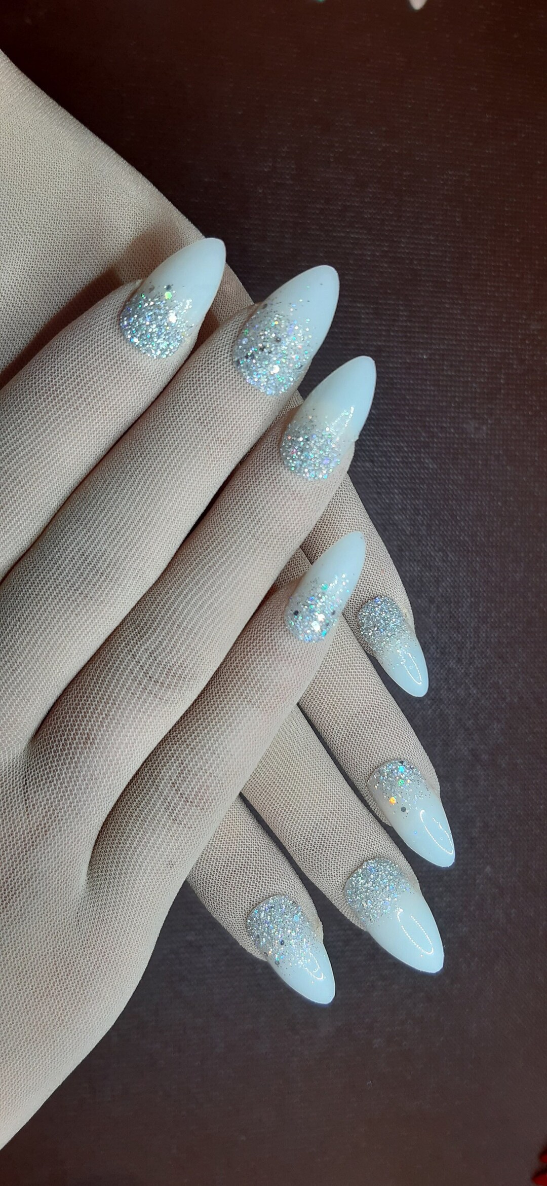 Opera Length Fancy Nails Transparent Gloves Bachelorette Party Dress ...