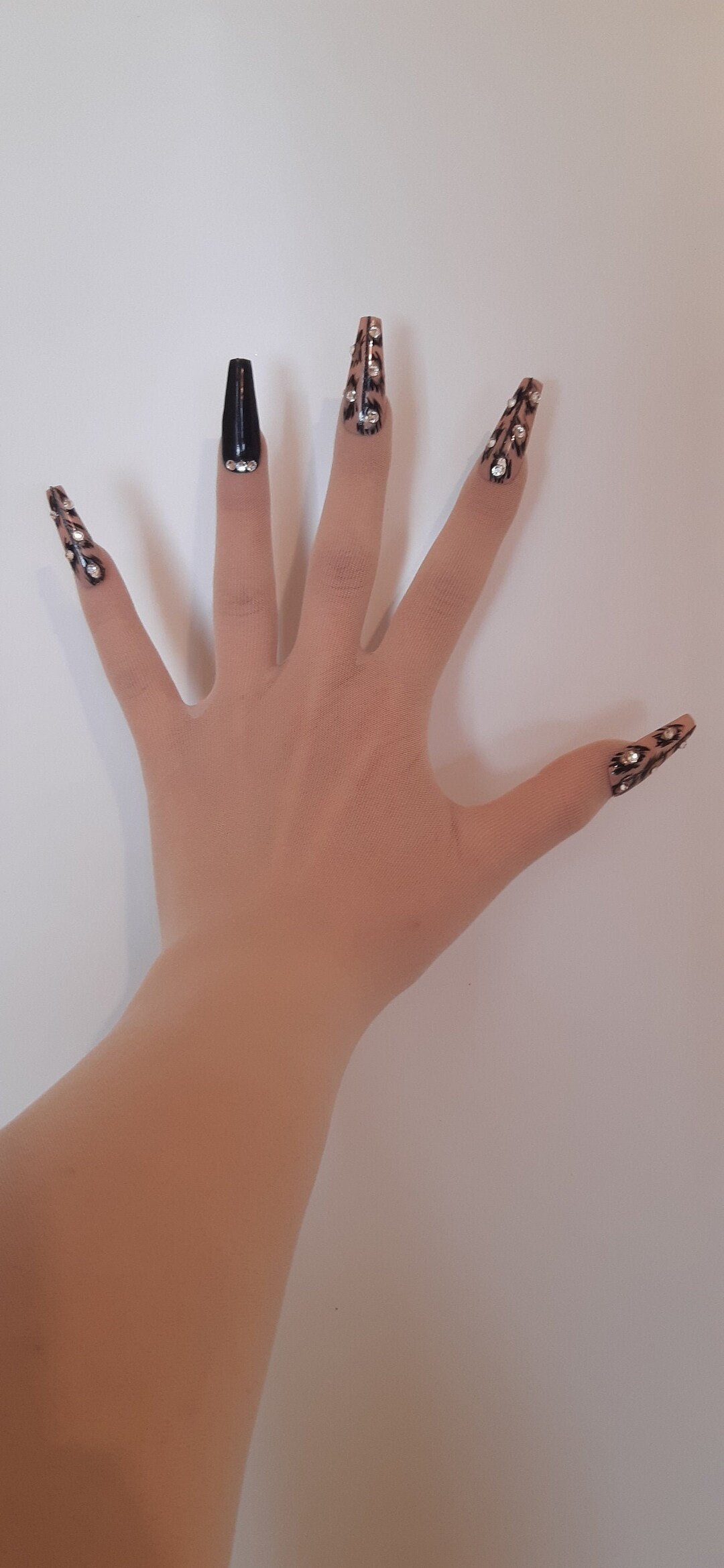 Opera Length Translucent Gloves Classic Tiger Claws for Drag Queen ...