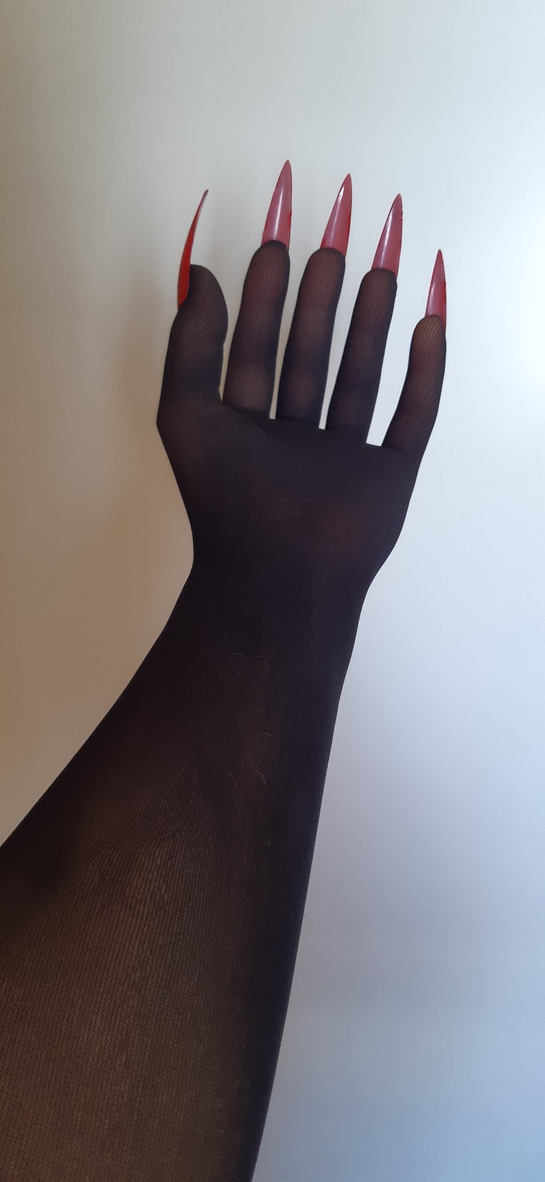 Black Translucent Glove Above Opera Length Nails Brocade - Etsy