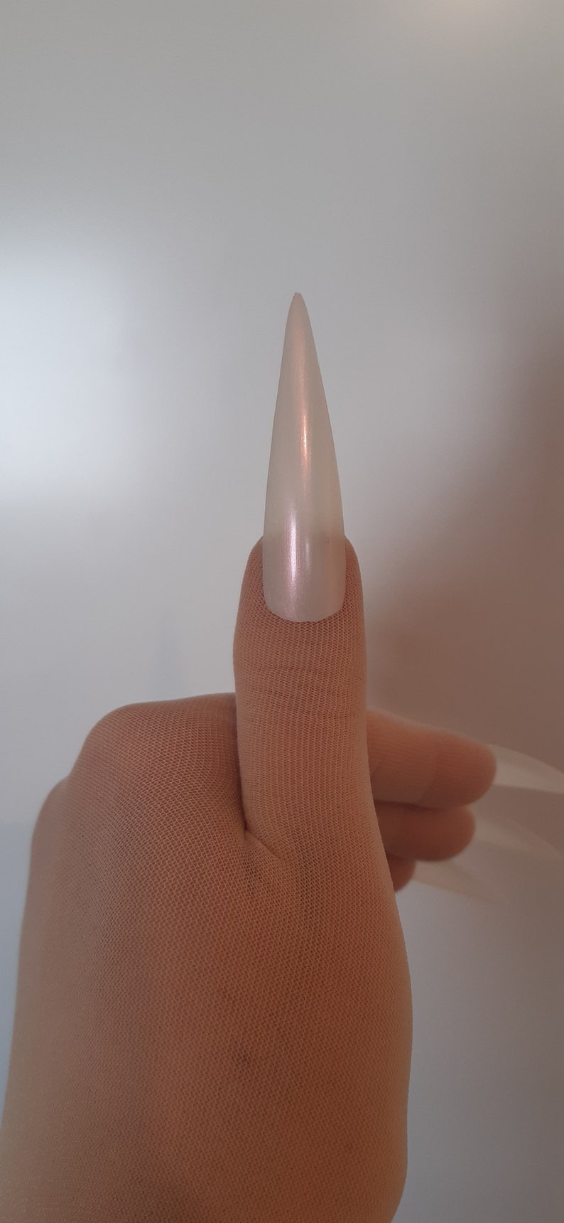 Translucent Over the Elbow Gloves With White Nails for Performance ...