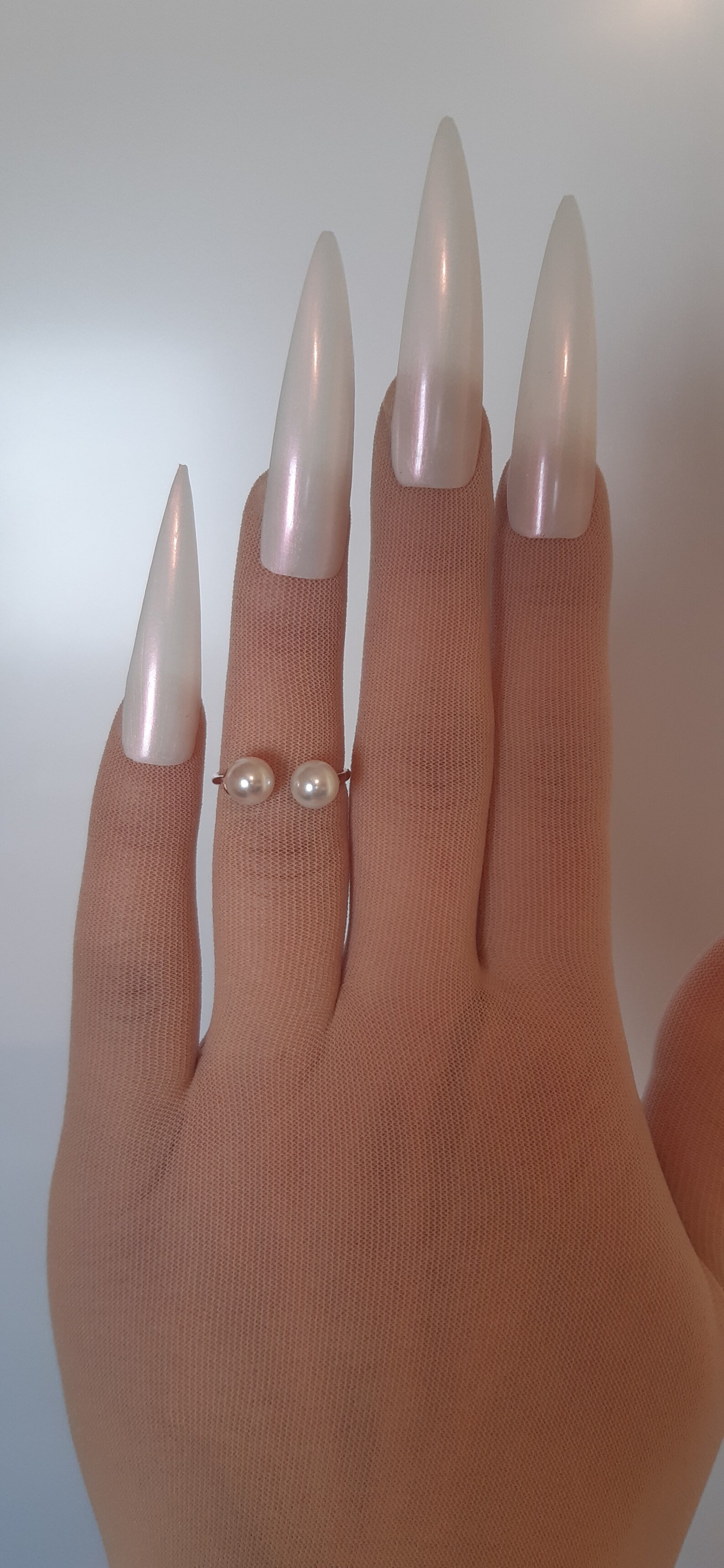 Translucent Over the Elbow Gloves With White Nails for Performance ...