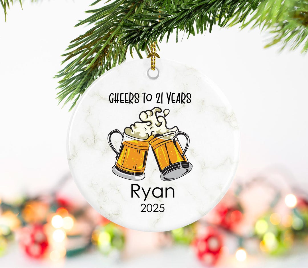 Cheers to 21 Years Ornament, Cheers to Twenty-one Years, 21st Birthday ...
