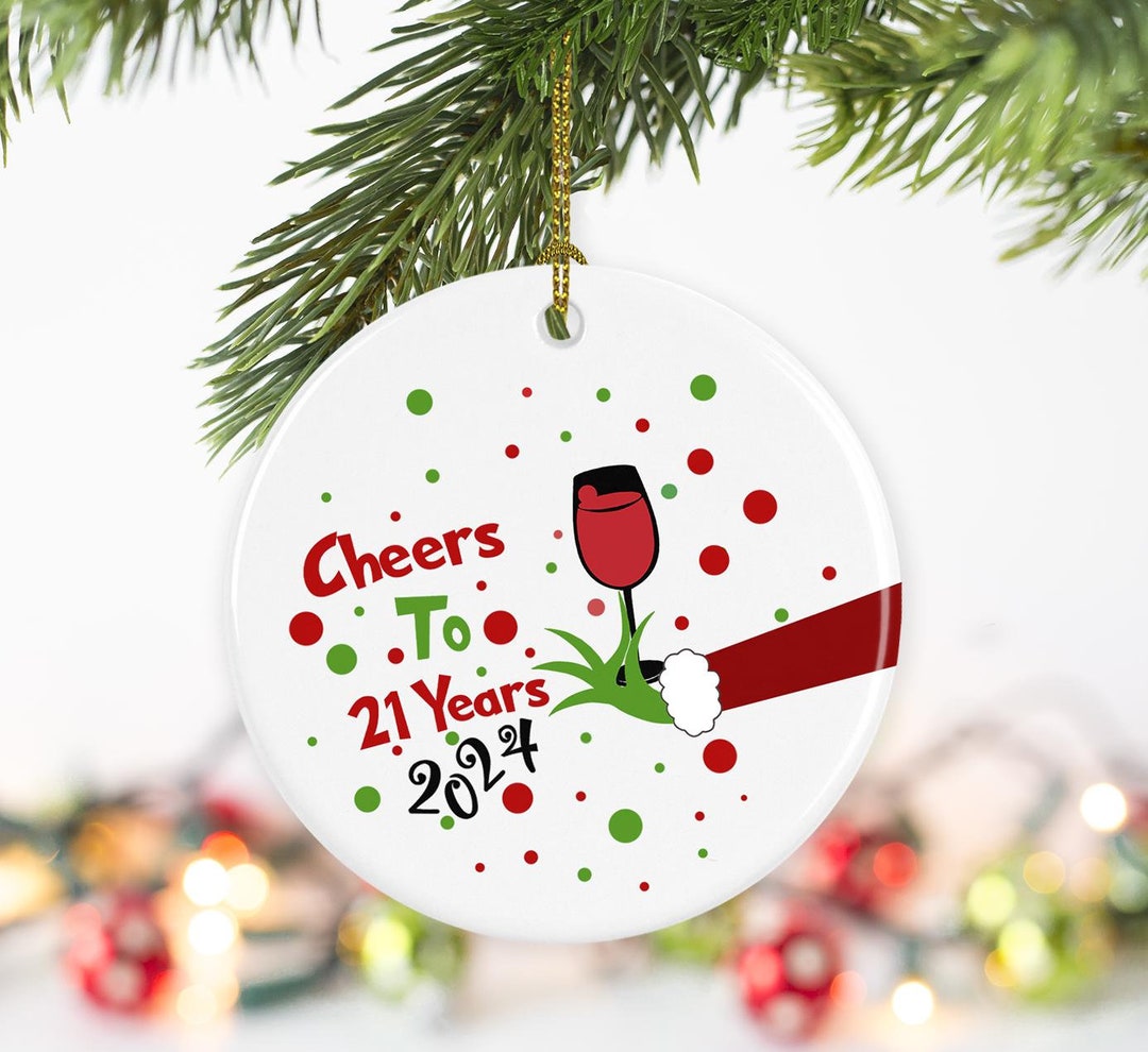 Cheers to Twenty-one Years, 21st Birthday Gift, Turning 21, Red Wine ...