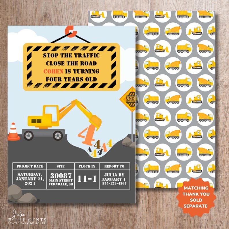 Stop the Traffic, Construction Crew, Caution, Boys Birthday Party ...